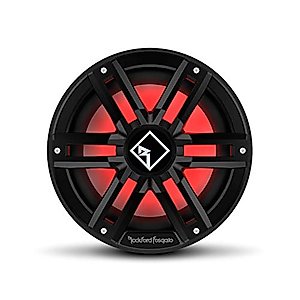 Rockford Fosgate M2D4-10IB Color Optix 10" DVC 4-Ohm Infinite Baffle Multicolor LED Lighted Marine Subwoofer - Black/Stainless