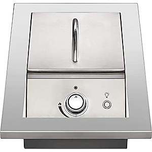 Napoleon Built-In Component - BIB10RTPSS - Single Drop-In Range Style Burner, 10-inch, BBQ Grill, Marine Grade Stainless Steel, Natural Gas, 10-inch Burner, JETFIRE™ Ignition, Easy To Light