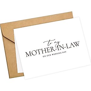 LADY&HOME To My Mother-in-law on My Wedding Day Card,Wedding Day Card to Mother-in-law of Bride or Groom,Thank Mother Wedding Day Card (A1:Mother-in-law)