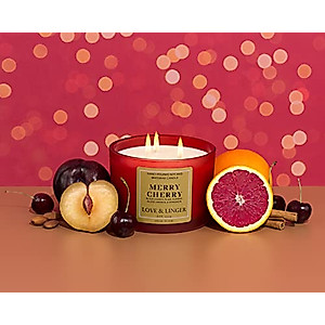 Black Cherry Candle | Holiday Scented Candles | Luxury Soy & Beeswax Candles for Home | 16 oz. Large Jar Candle | Christmas Candles
