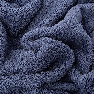 Dog Blanket, Soft and Warm Pet Throw for Dogs & Cats, Baby Girls & Boys, Plush Throw Blankets for Couch, Sofa, Travel and Camping (40"x40", Dark Blue)