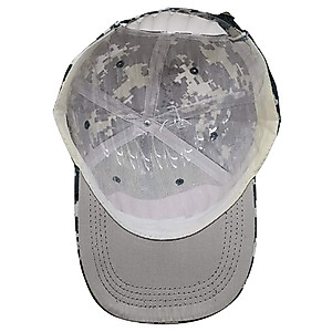 MANMESH HATT USA American Flag Embroidered Hat, Adjustable Washed Distressed Baseball Cap for Men Women (American Flag Camouflage Dark Blue, one Size)