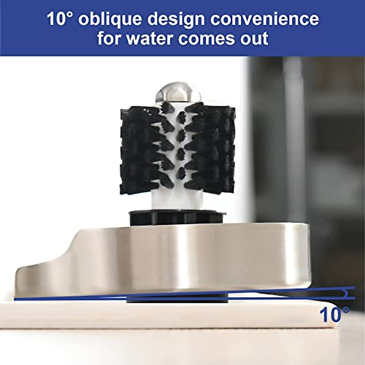 Glass Rinser, Metal Cup Rinser With Brush, Self-cleaning Rinser, Multi-azimuthfor Cleaner for Cups, Kitchen Sink Glass Rinser, Kitchen Sink Accessories,(Upgraded) Brushed Nickel Kablle B1001