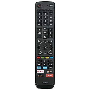 EN3R39H Replacement Remote Control Compatible with Hisense LCD LED Smart 4K TV 43H6080E 43H6E 49H6E 50H6E 55EU6070 55H6E 55H8E 55H9D 65H6E 65H8E 49H6E 60H6E 49H6E1 60H6E1 49H6020E 60H6020E 49H6030E