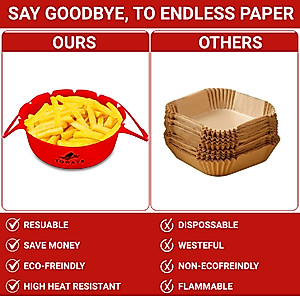 TOWAYR - Air Fryer Accessories Set - Safe Cooking Tools, Baking Trays, Pots, Pans, reusable Baskets, gourmia air fryer accessories- Perfect for Air fryer Liners and othr air fryer
