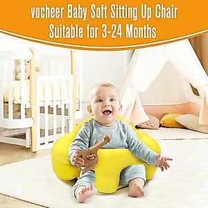 vocheer Sit Me Up Floor Seat for Baby Chair for Sitting Up Support Seat Sofa Plush Animal Shaped Baby Learning to Sit Chair for 3-24 Months,PP Cotton Full Filling,Yellow Duck