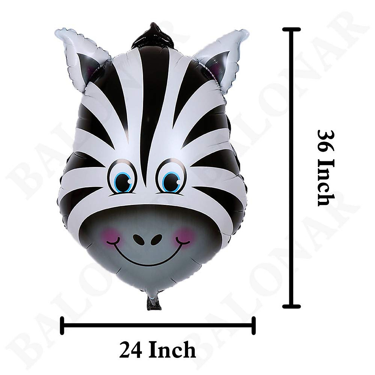 BALONAR 5pcs 32 Inch Tiger Lion Zebra Monkey Graffe Foil Balloons Animal Balloons for Child Birthday Party Supplies Cute Baby Shower Decorations