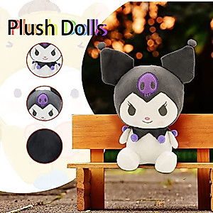 10" Cute Anime Plush Doll,Kawaii Cartoon Stuffed Plushie Toy,Gift for Children Girls Fans (Purple)
