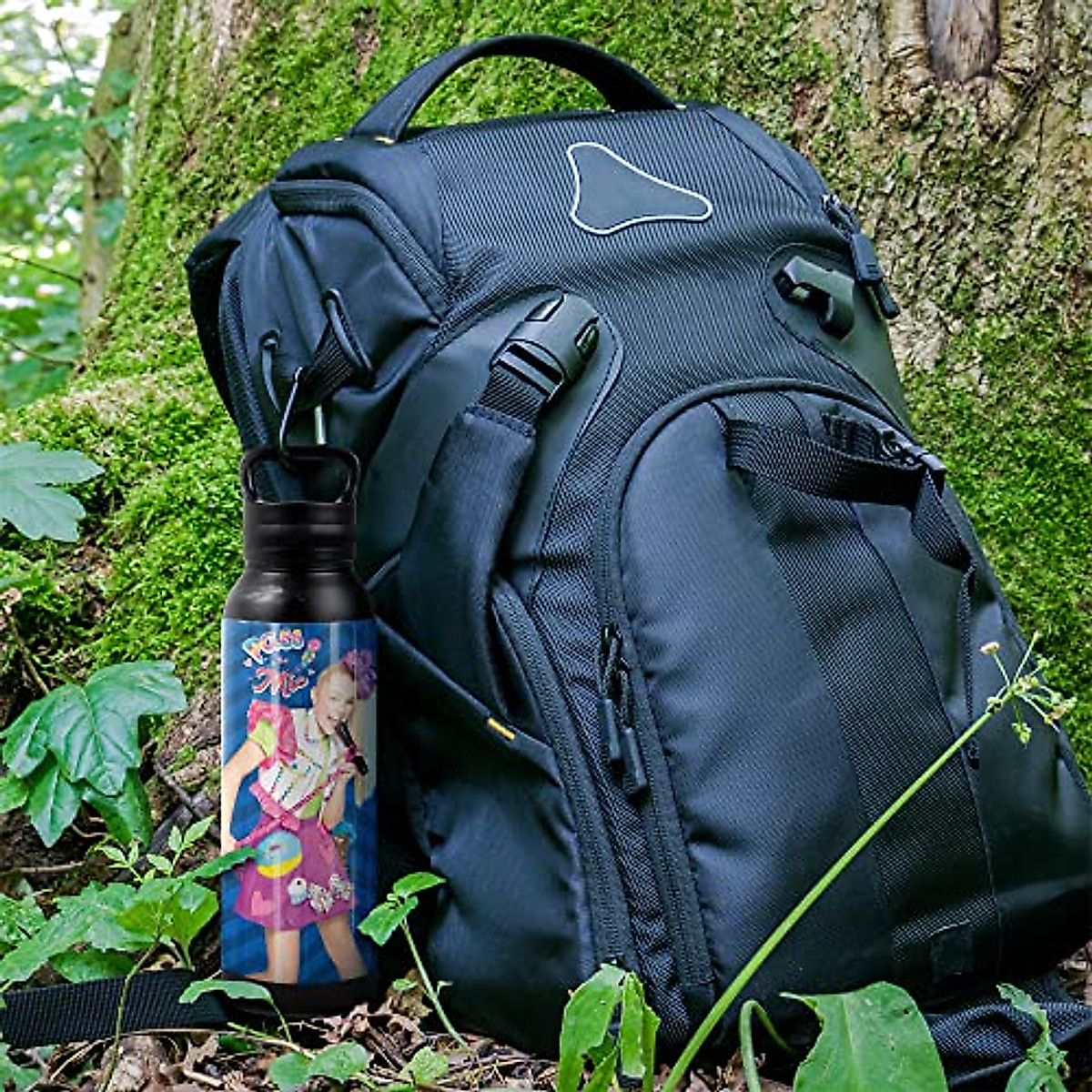 Jojo Siwa OFFICIAL Pass The Mic 24 oz Insulated Canteen Water Bottle, Leak Resistant, Vacuum Insulated Stainless Steel with Loop Cap