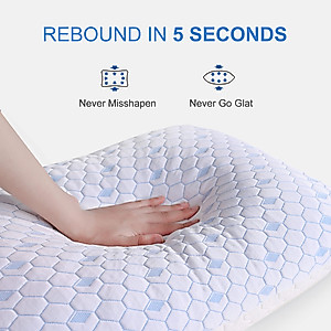 ESHINE Full Body Pillows for Adults - Full Body Pillow for Sleeping/Gel Infused Cooling Pillows/Shredded Memory Foam Pillows, Oeko-TEX/CertiPUR-US Certified, 20x54 Long Pillows…