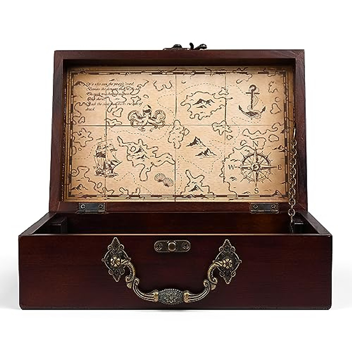 STERLING Games 12 Number Shut The Box Wooden Box Travel Case Nautical Theme Family Dice Game for Kids and Adults