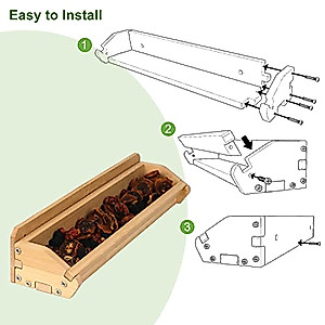 Natural Bamboo Small Animal Feeder Box, Hanging Rabbit Food Bowl, Chinchilla Cage Feeder Bowl, Feed Box for Chinchilla, Guinea Pig, Rabbit