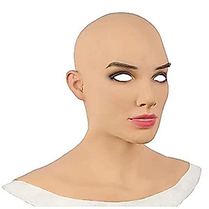 Realistic Female Latex Cosplay Mask Halloween Masquerade Mask Novelty Costume Party Latex Full Head Mask