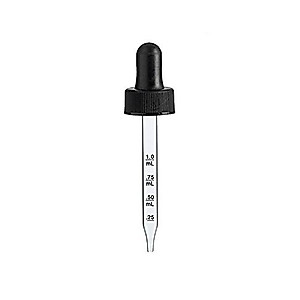 Calibrated Glass Eye Dropper Caps for 1 oz/ 30 ml Bottle fits 20-400 Neck finish (Pack of 6)