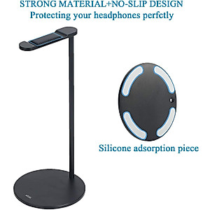 AIGEL Headphones Stand Sturdy Gaming Headset Holder Desk Headset Rest Hanger Headset Stand with Premium Aluminum Body for All Headphones Size Non Slip Base Black