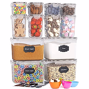 Chef's Path Airtight Food Storage Containers for Pantry Organization and Storage (12 PC Set) - BPA Free Baking Storage Containers Set- Kitchen Bulk Food Canisters for Sugar, Flour & Baking Supplies