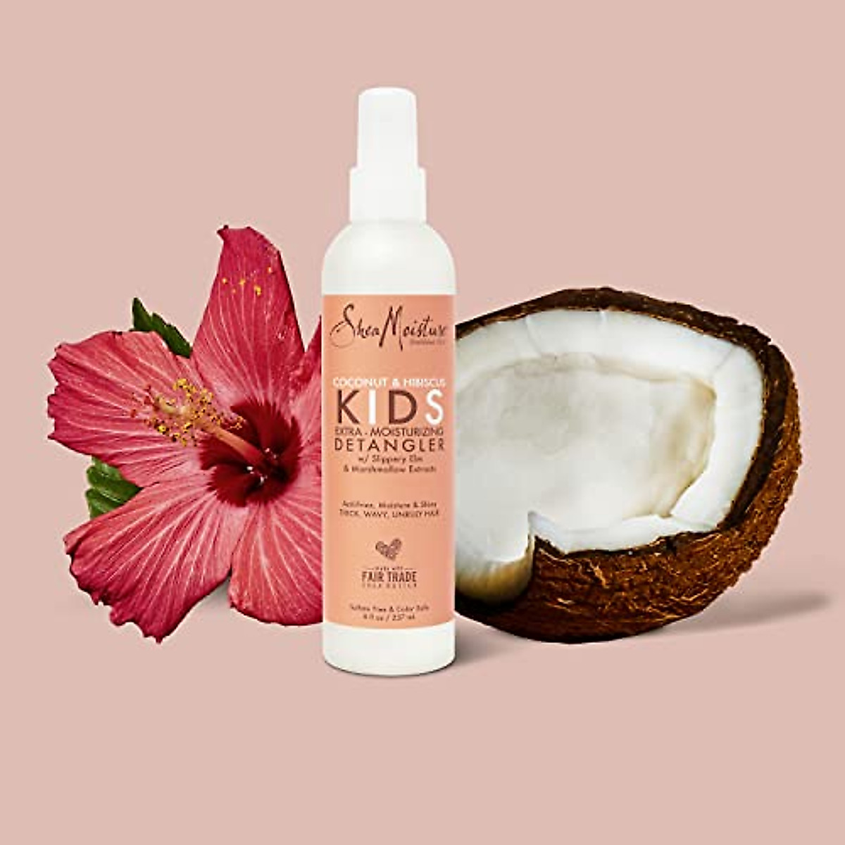 Sheamoisture Kids Extra Moisturizing Detangler for Curly Hair Coconut and Hibiscus Kids Detangler with Shea Butter 8 oz