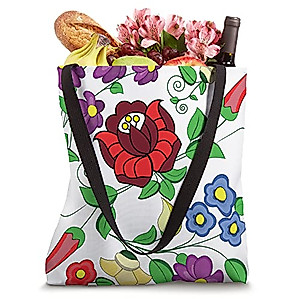 Hungarian folk art vector desing from kalocsa printed magyar Tote Bag