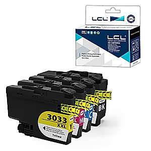 LCL Compatible Ink Cartridge Pigment Replacement for Brother LC3033 XXL LC3033XXL LC3033BK LC3033C LC3033M LC3033Y MFC-J995DW MFC-J995DW XL MFC-J805DW (4-Pack Black Cyan Magenta Yellow)