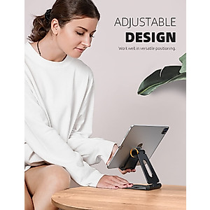 Lamicall Adjustable Phone Tablet Stand, Playstand for Switch, Foldable Desk Holder Dock, Compatible with iPad Mini, 9.7'' iPad Pro Air, Phone 12 Mini 11 Pro Xs Xs Max Xr X 8 7 6 6s Plus SE (4-10'')