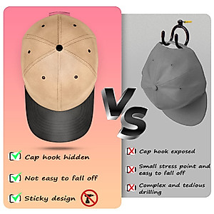 Diamerd Hat Rack for Wall (14-Pack) - Headband Holder for Disney Mickey Ear, Adhesive Hat Hooks, No Drilling Hat Organizer Cowboy Hat Holder, Strong Hat Hanger for Closet (Transparent)