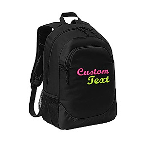 Personalized Circuit Backpacks, Black - Your Name - Customized Basic Backpack for College, Business