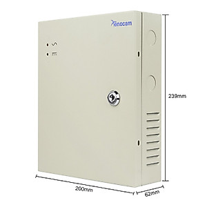 Xenocam 18 Channel 12 Volt DC Output CCTV Distributed Power Supply Box for Security Camera with 18 Pcs. DC Male Pigtail