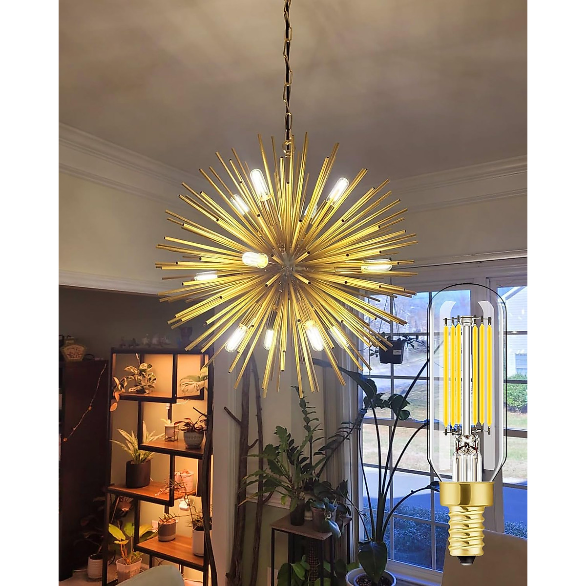 LVYE Dimmable E12 LED Bulb 6W Equal 60 watt led Light Bulb 3000k Soft White T6 T25 b11 Candelabra Bulb 60 watt for Chandeliers,Ceiling Fan,Pendant,Wall sconces AC120V, 6Pack