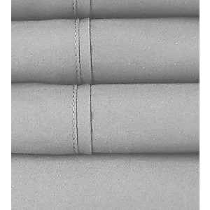 Queen Sheets Silver - 6 Piece 1500 Supreme Collection Fine Brushed Microfiber Deep Pocket Queen Sheet Set Bedding - 2 Extra Pillow Cases, Great Value, Queen, Silver