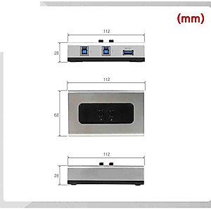 USB3.0 Manual Sharing Switch for USB Device USBHUB Printer Scanner Two Computers (A/B Switch)