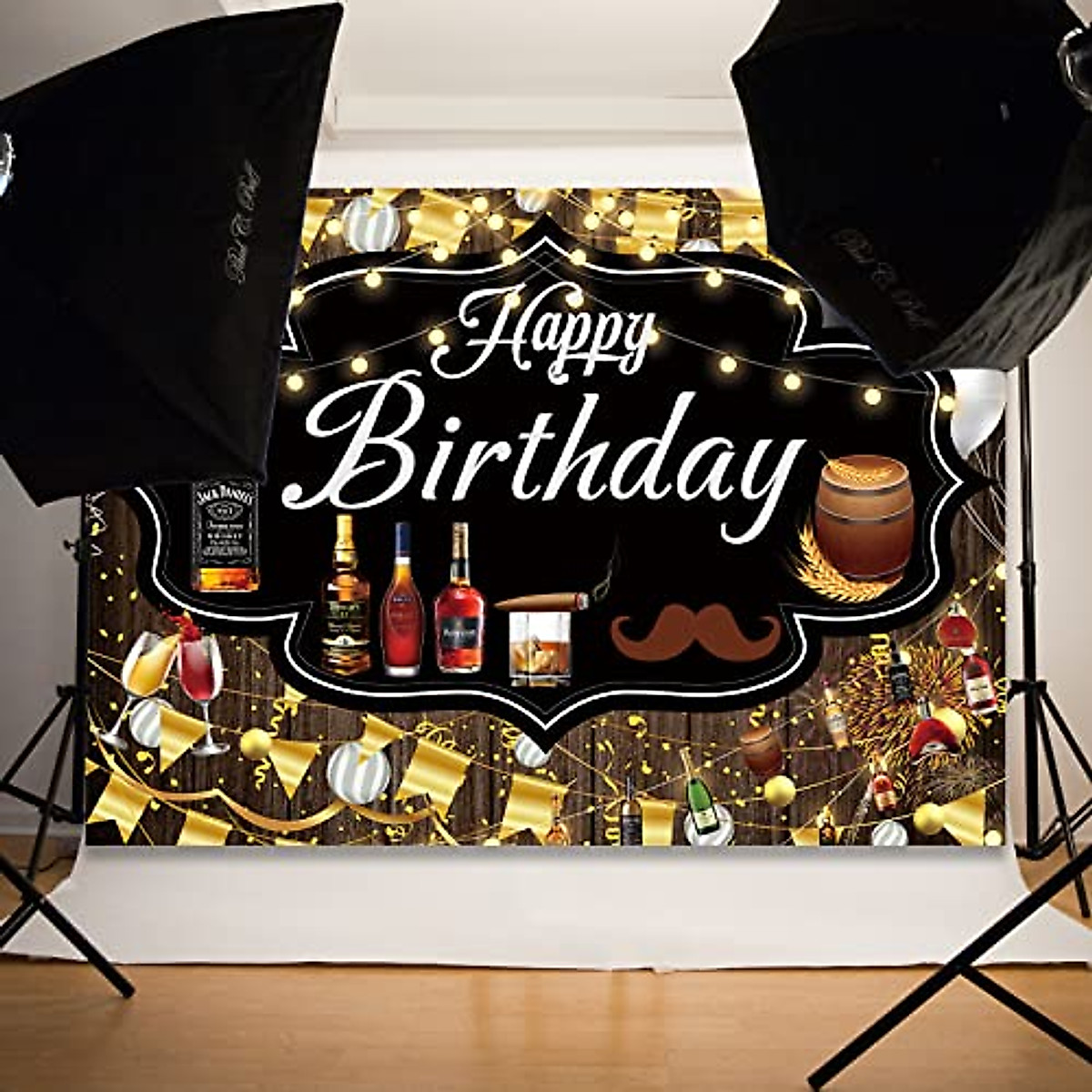 Whiskey Backdrop,7x5FT Whiskey Background Whiskey Banner Whiskey Party Supplies Whiskey Birthday Party Decorations for Men