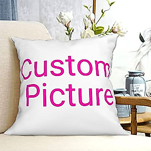 Custom Pillow, Photo Pillows - Design Throw Pillow with Photo Text, Custom Pet Pillow, Personalized Memorial Gift for Birthday, Wedding Keepsake, Home Office Decoration 12''X12'', Black