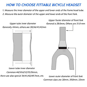 ALEOED Bike Fork Headset, 34mm Bicycle Bearing Headset CNC High Precision Machining Aluminum Alloy Accessory