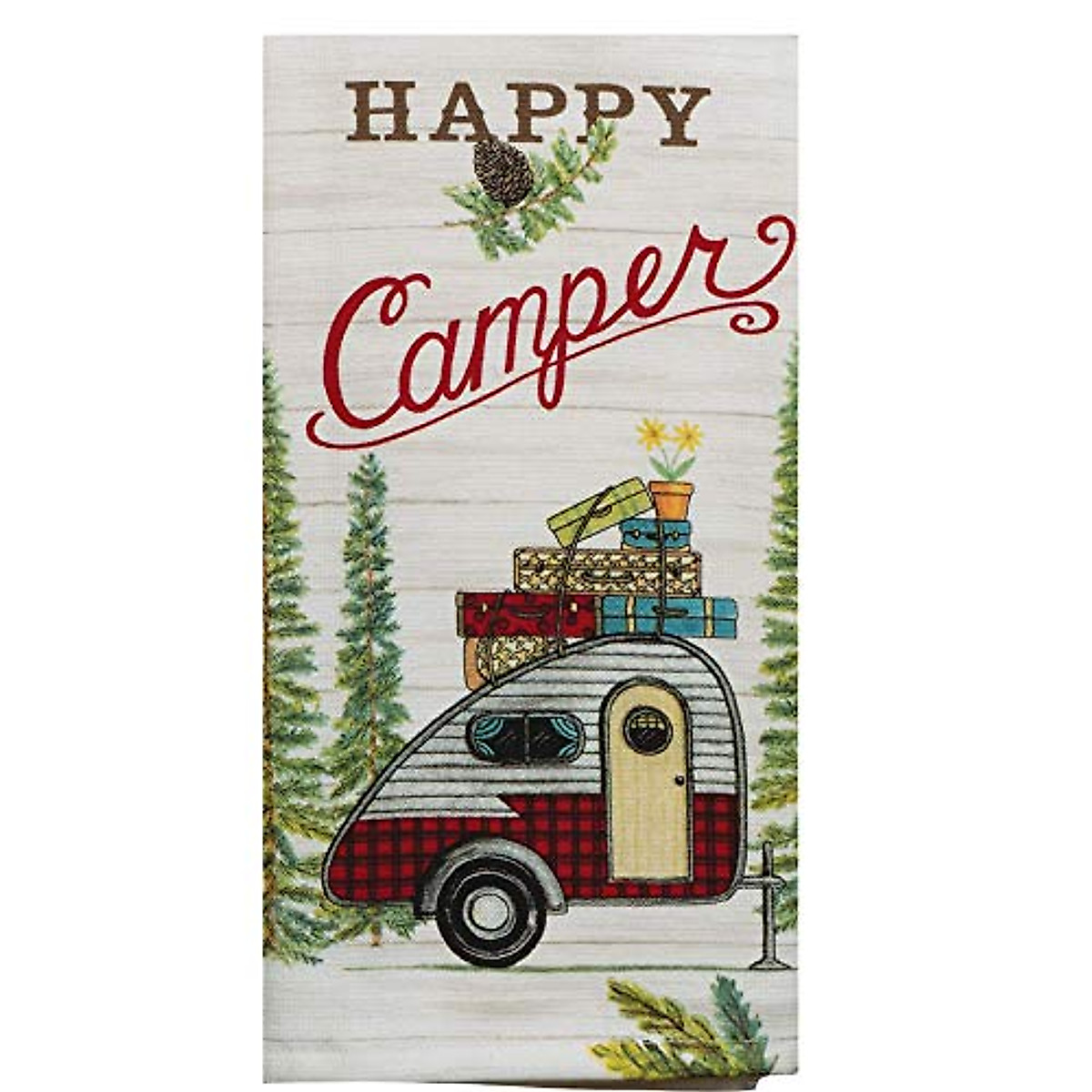 18TH STREET GIFTS Camping Kitchen Towels - Happy Camper Decor Gifts for RV Owners - Camper Decorations for Travel Trailers - RV Gifts - Camping Decorations for RV, Set of 3