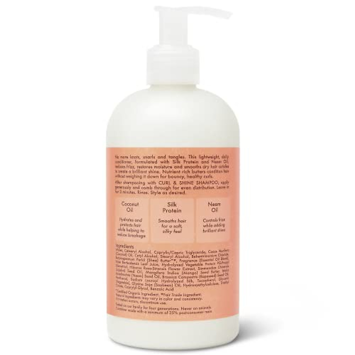 SheaMoisture Coconut and Hibiscus Curl & Shine Conditioner with Silk Protein & Neem Oil 13 oz - Thick, Wavy & Curly Hair - Value Double Pack - Qty of 2