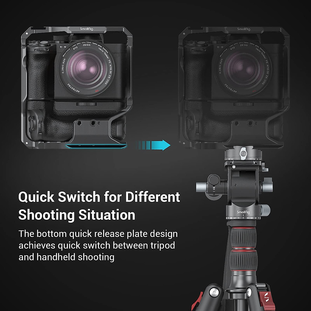 SmallRig Cage for Sony Alpha 7R V/Alpha 7 IV/Alpha 7S III/Alpha 7R IV/Alpha 1 with VG-C4EM Battery Grip - 3594