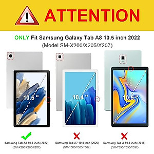 Fintie Hybrid Slim Case for Samsung Galaxy Tab A8 10.5 Inch 2022 Model (SM-X200/X205/X207), Shockproof Cover with Clear Transparent Back Shell, Auto Wake/Sleep, Glittering Marble