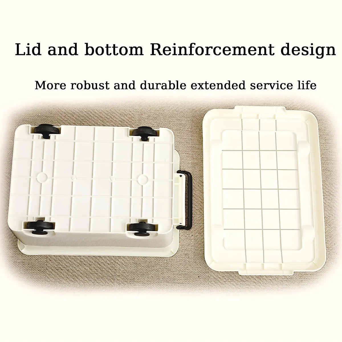 GUMEIGODA 23 Qt Latching Storage Bin,Stackable Bin with Wheels and Latching Lids，Removable Storage Containers, Clothes Bins Storage for Closet Organization,Thickened Plastic，White，3-Packs (white, 3M)