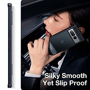 TORRAS MarsClimber for Google Pixel 7 Pro Case 6.7'' [8FT Military-Grade Drop Protection] [3 Stand Ways Slim Kickstand] Translucent Matte Protective Phone Cases for Google Pixel 7 Pro, Black