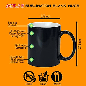 TWISTED ENVY Set of 12 11 oz Magic Mugs Professional Grade Sublimation Mug- Sublimation Series - With Individual White Gift Boxes
