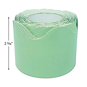 Teacher Created Resources Mint Green Scalloped Rolled Border Trim - 50ft - Decorate Bulletin Boards, Walls, Desks, Windows, Doors, Lockers, Schools, Classrooms, Homeschool & Offices