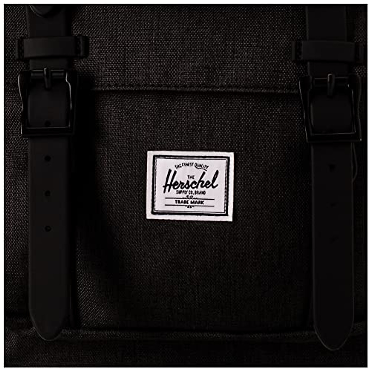 Herschel Little America Laptop Backpack, Black Crosshatch/Black Rubber, Mid-Volume 17.0L