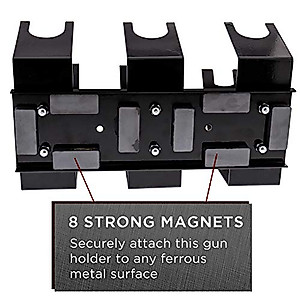 TCP Global Magnetic Paint Spray Gun Holder Stand, Holds 3 Gravity Feed, Siphon or Pressure Feed HVLP Guns - Attach to Spray Booth Wall, Paint Mix Room, Workstation Cabinet, Body Shop or Garage Wall