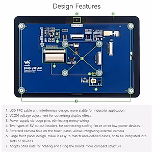 Waveshare 8inch Capacitive Touch Display Compatible with Raspberry Pi 5/4B/3B+/3A+/3B/2B/B+/A+/CM3/3+/4 800×480 Resolution DSI Interface