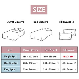 WCPQT Soft Flannel Bedding Set Duvet Cover,with Pillowcases Bed Sheet,Thermal Warm Fluffy Thicken Duvet Cover Set-F King 4pcs 220x240