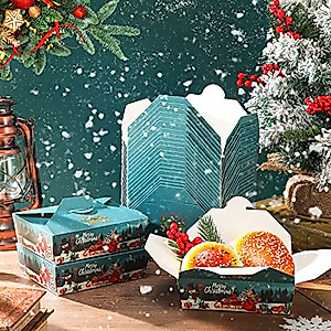 Yungyan Christmas Party Supplies 50 Pack Christmas Food Trays 38 Oz Paper Take Out Containers Christmas Party Food Container Serving Trays Microwaveable To Go Boxes for Christmas Party Home Supplies