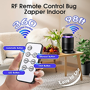Fly Trap Indoor, Bug Light Trap Indoor, Remote Control Fruit Fly Trap, Gnat Trap, Mosquito Trap, Catch Insect Indoor with Light Suction Sticky Glue, Adjustable Brightness and Fans (Black&Dark Blue)