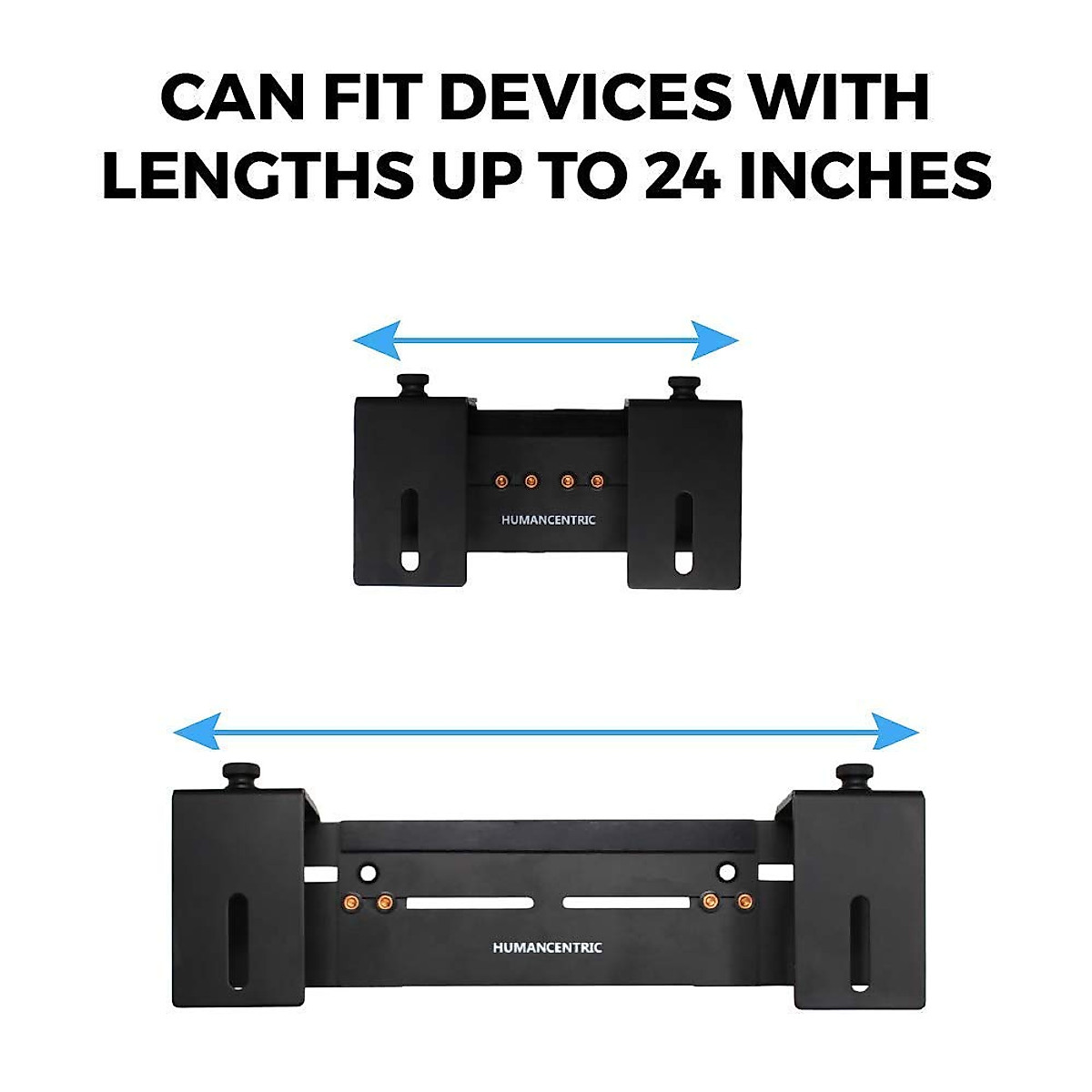 HumanCentric Adjustable Device Wall Mount, Cable Box Mount and Modem Mount, Adjustable Wall Mount for Small and Wide or Narrow Devices like Cable Boxes, Modems, DVD Players Mount on the Wall Behind TV