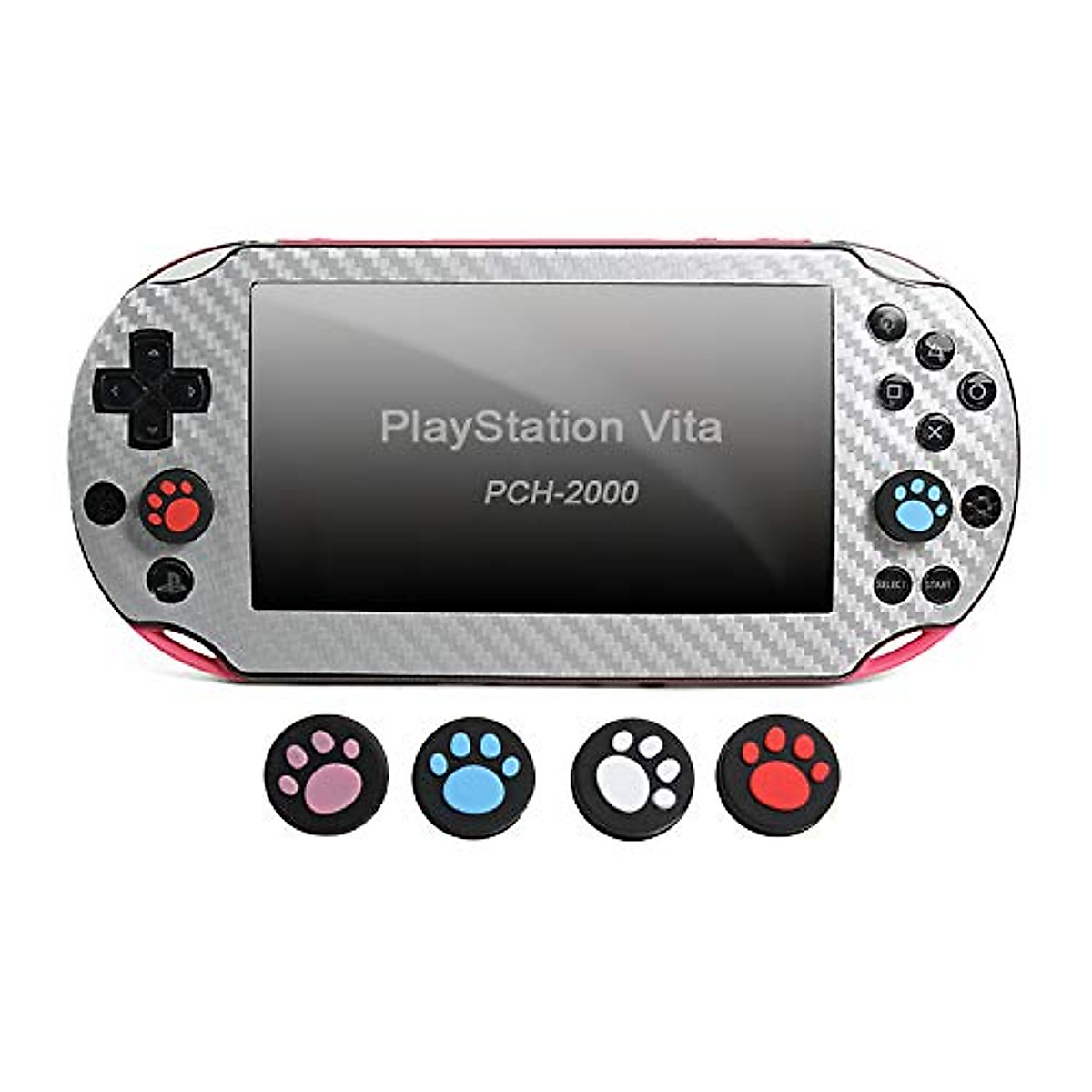 2PCS Silicone Thumb Stick Grips Caps Analog Thumbstick Joystick Cap for PS Vita PSV 2000 PSV 1000 Color Red