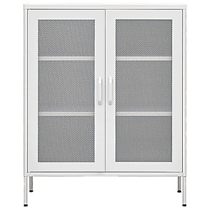 Mogou Storage Cabinet，Outdoor Kitchen Cabinets, Shoe Storage, Garden Patio Storage Cabinet Furniture Waterproof Tool Shed White 31.5"x13.8"x40" Steel